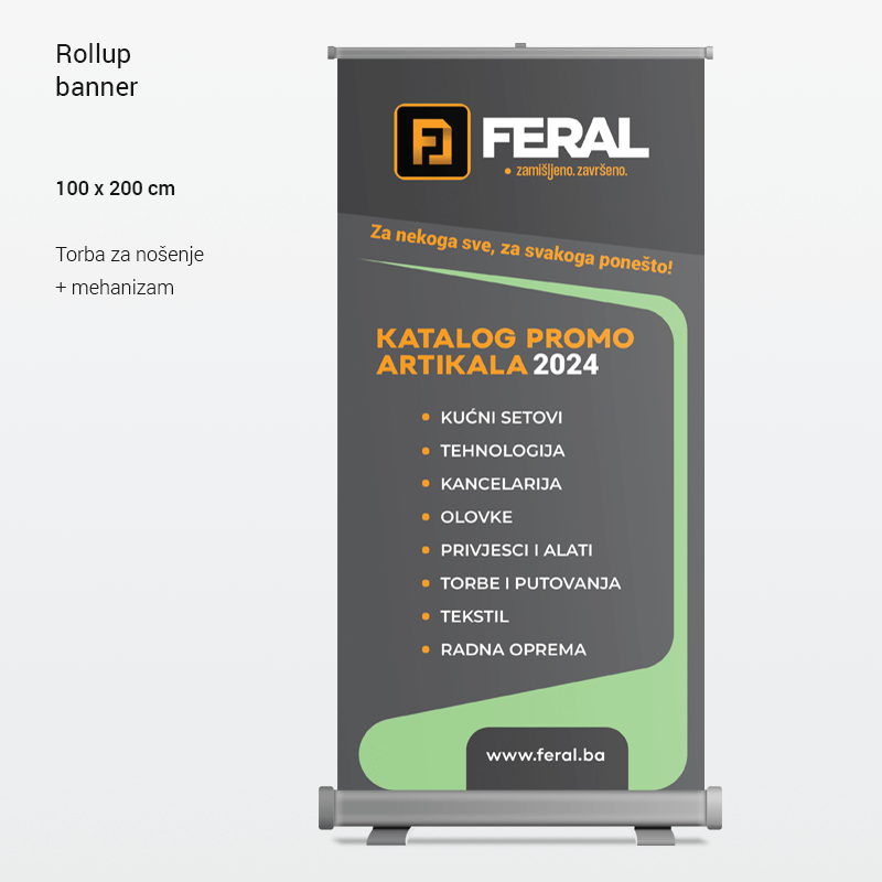 Rollup banner 100x200cm - FERAL - Štamparija i Promo Materijali
